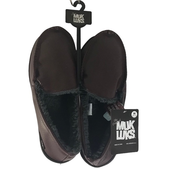 Muk Luks | Shoes | Muk Luks Mens Slippers Sz M 11 Brown Tone Moccasins ...